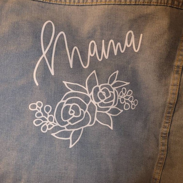 MAMA Jacket - Mom Jean Jacket - Mama Denim Jacket New Mom Gift Baby ...