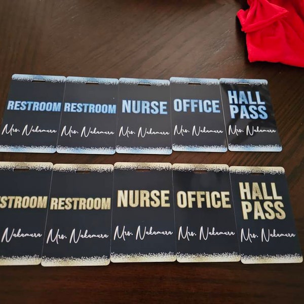 Simple Shiplap Theme Classroom Hall Passes for Teachers, Personalized ...