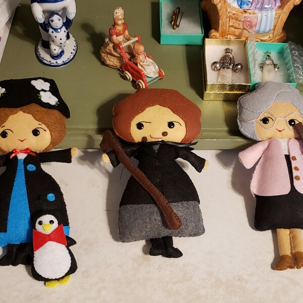 Felt Magic Nanny Softie Plushie Doll With Staff and Hat - Etsy