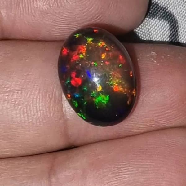 Natural Ethiopian Black Opal, Gorgeous Real Faceted Black Opal Gemstone ...