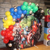 Buy Avengers Round Backdrop Cover Circle Fabric Elastic Photo ...