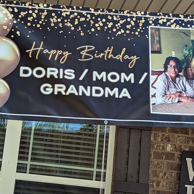 Custom Happy Birthday Banner Personalized Birthday Banner With Picture ...