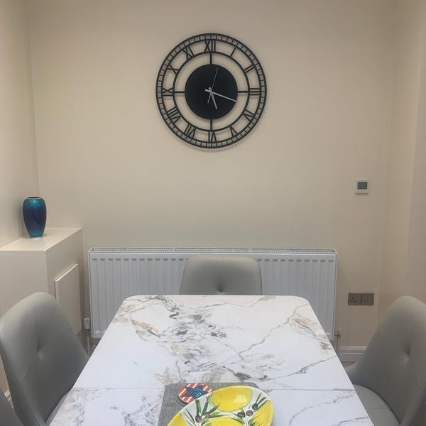 Unique Latin Numeral Compass Metal Wall Clock, Extra Large Modern ...