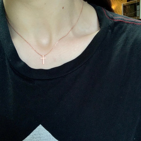 Small Cross Necklace, Dainty Cross Necklace, Cute Cross Necklace, Gold ...