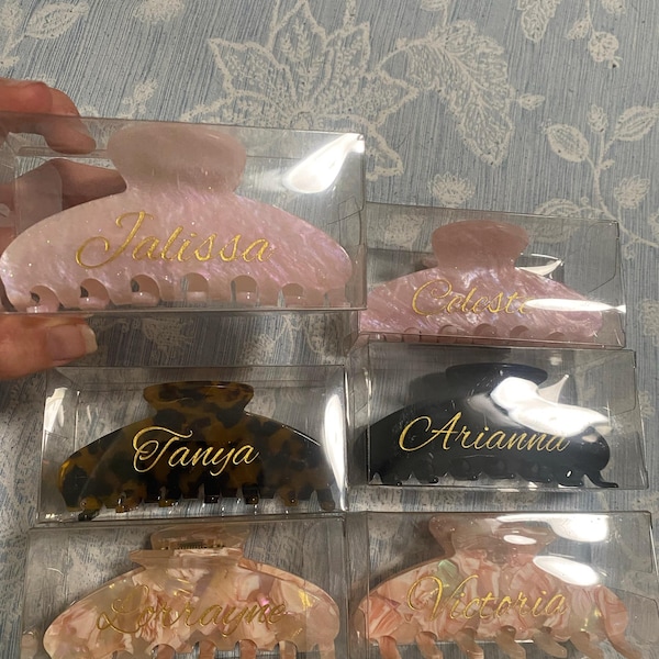 Personalized Hair Claw Clip, Engraved Customized Name Claw Clip, Custom ...
