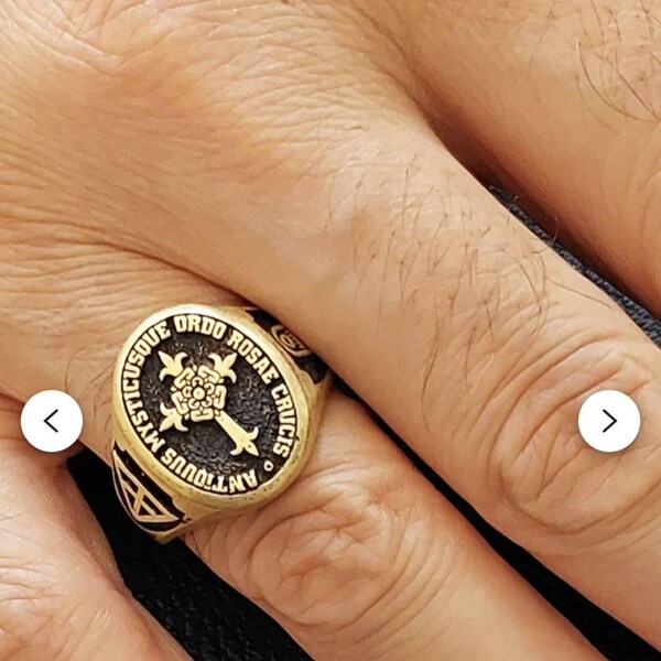 Custom Rousea Crucis Order Ring, Spiritual Symbol of Ancient Order Ring ...