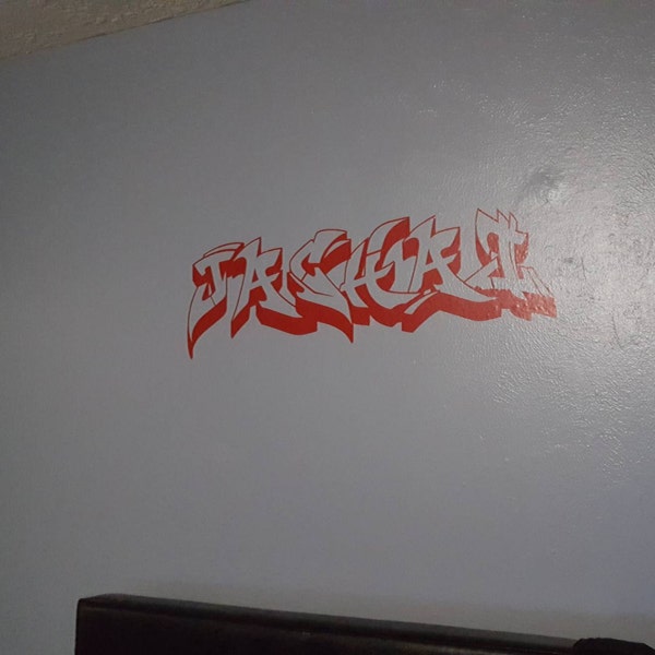 Personalised Graffiti Wall Art Sticker, Graffiti Wall Decal, Graffiti ...