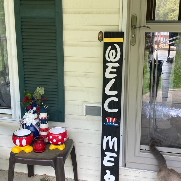 Mickey Mouse Inspired Interchangeable Seasons Welcome Sign - Etsy