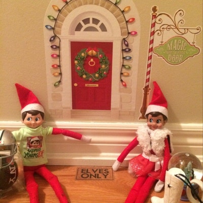Christmas Elf Door Decal Elf Prop Wall Decal Set Reusable Fairy Door ...