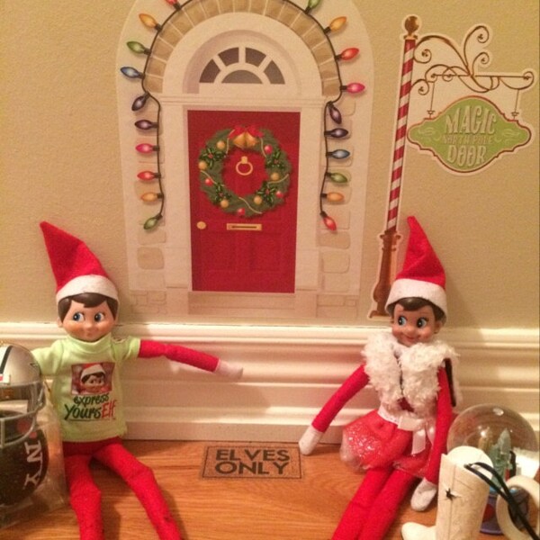 Christmas Elf Door Decal - Elf Prop Wall Decal Set - Reusable - Fairy ...