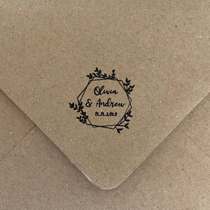 Wedding Rubber Stamp With Names and Date - Etsy
