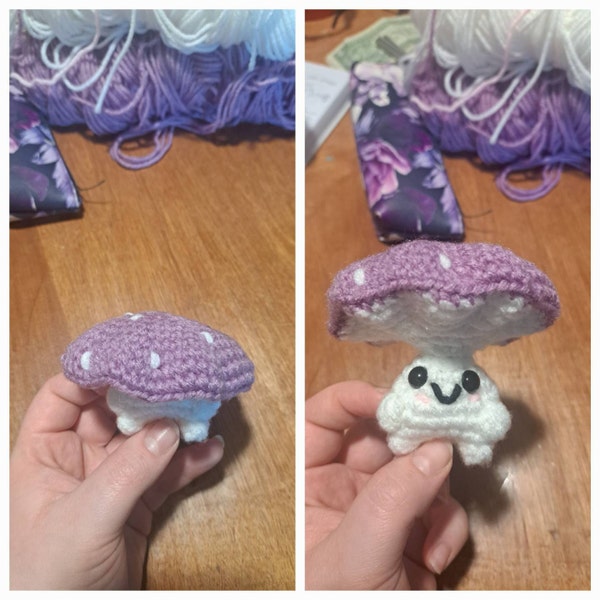 Mushy Crushy Free NO-SEW Crochet Amigurumi PDF Pattern, Small Mushroom ...