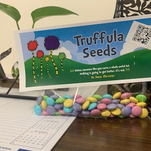 Dr. Seuss Treat Bag Card, Dr. Seuss Printable, Truffula Seeds, Dr ...