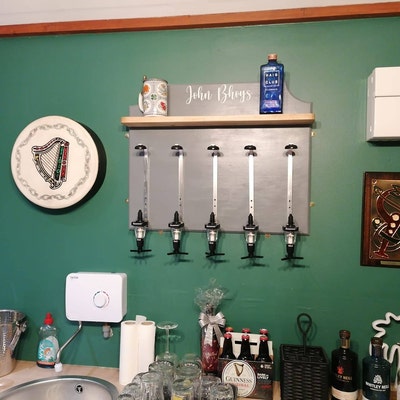 Handmade Pine Optics Bar, Personalised, Home Bar, Wall Mounted Optics ...