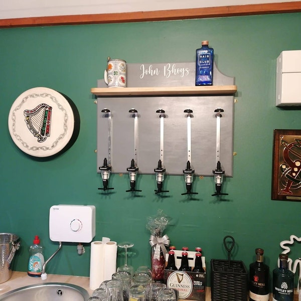 Handmade Pine Optics Bar, Personalised, Home Bar, Wall Mounted Optics ...