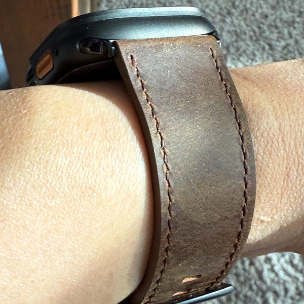 Personalised Leather Apple Watch Strap 38mm 40mm 41mm 42mm 44mm 45mm ...
