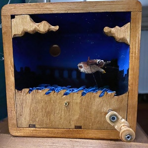 Birds of the Burning Bush Automata. Custom Scene With Oil Painted and ...