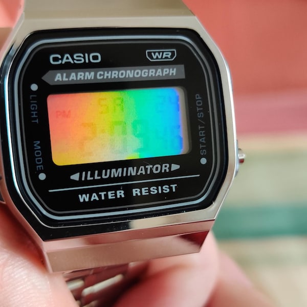 Custom Casio F91 Red Ghost Watch - Modified White Casio Digital Watch ...