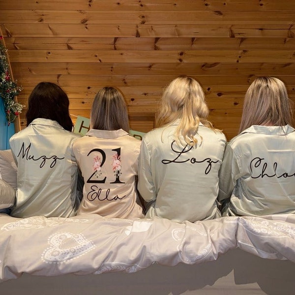 Personalised Satin Pyjamas 30th Birthday ,18th 21st Birthday Pajamas ...