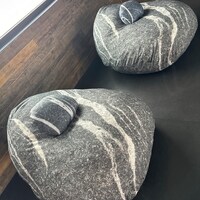 Natural Felted Wool. Soft Stone-poufs. the "conference Set" 3, 5 or 7 ...
