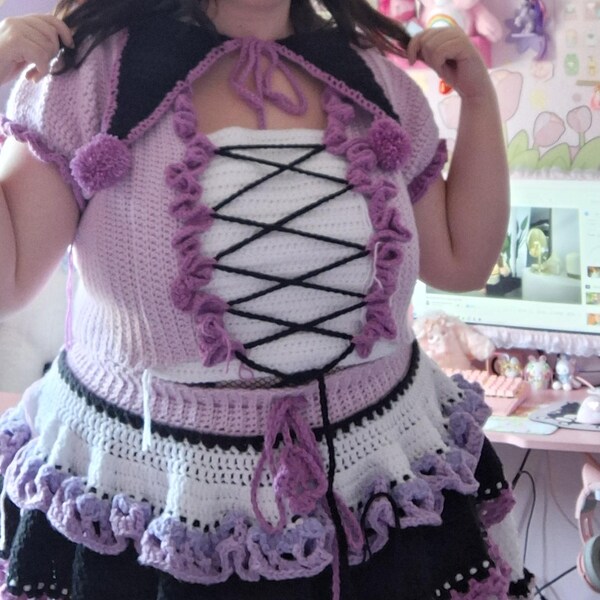 Fairycore Crochet Corset Flora Bloom Fantasy Top Pattern Gift for ...