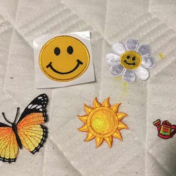 Yellow Sun - Tropical - Summer - Iron on Applique - Embroidered Patch ...