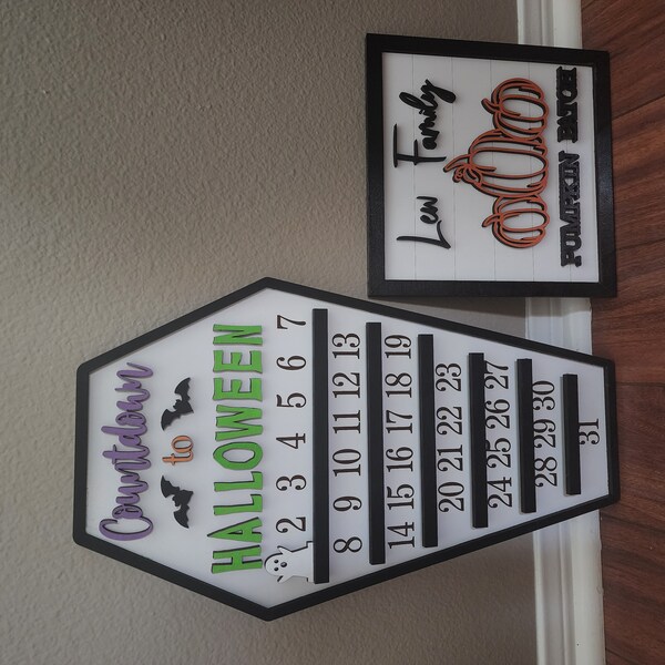 Countdown to Halloween Calendar With Moveable Ghost, Halloween Ghost ...