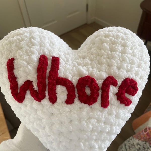 Custom Crochet Heart Pillows - *censored* Curse Words - Etsy