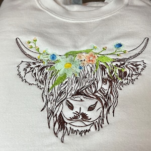 Christmas Highland Cow Machine Embroidery Design Winter - Etsy UK