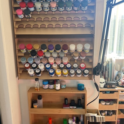 Wall Mounted Hobby Paint Storage Rack Horizontal - Etsy