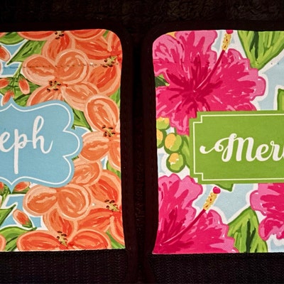 Personalized Glitter Sandstone Car Coasters set of 2 20 Color Options ...