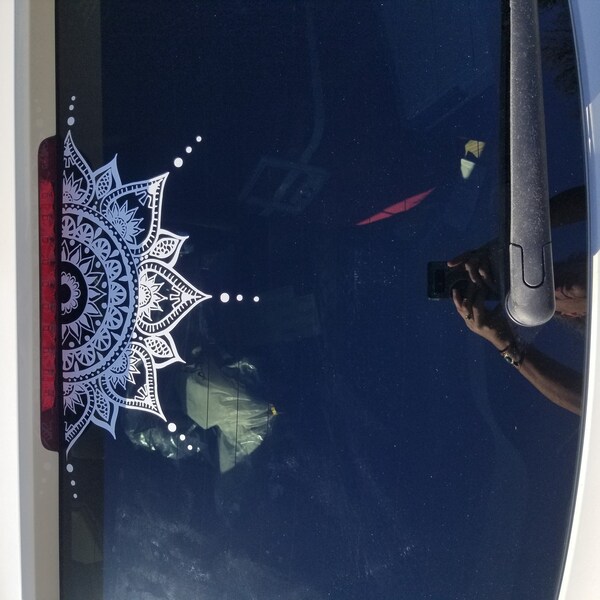 Mandala Car Decal Car Mandala Sticker Half Mandala Decal Half Mandala ...