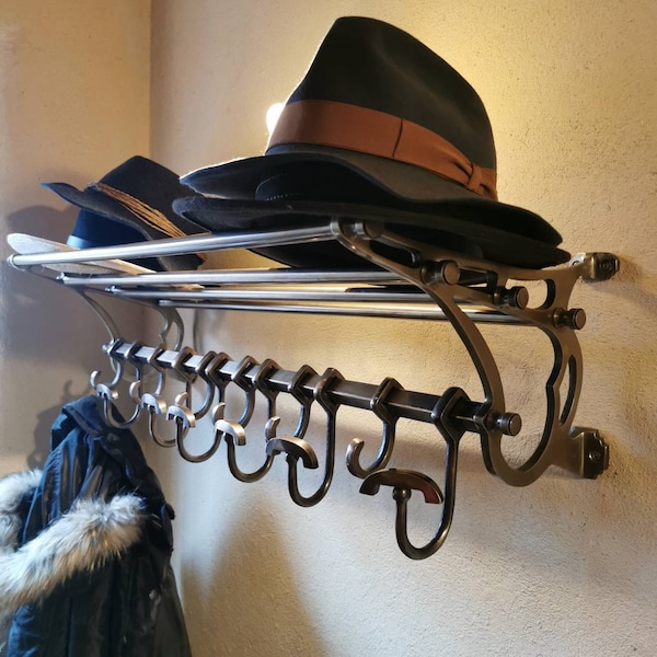 Train Hall Luggage Wall Mounted Rack Shelf Hooks | Coat Rack | Train ...