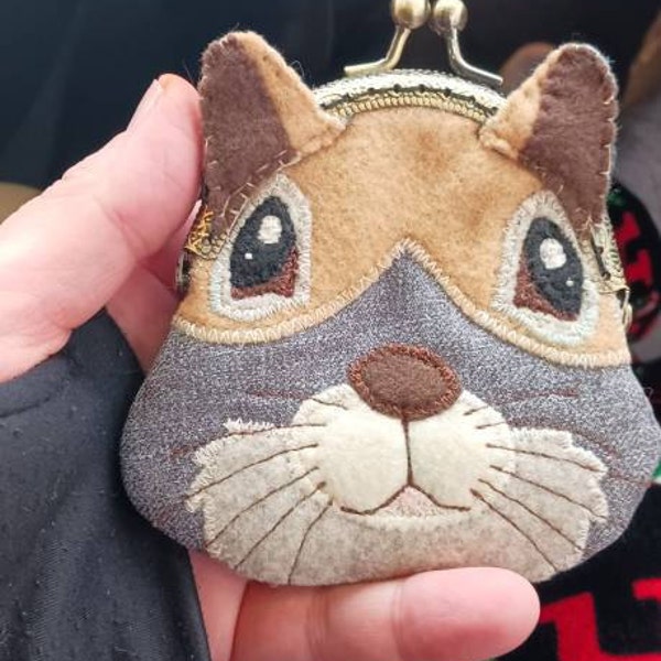Squirrel Purse, Squirrel Snap Purse, Squirrel Coin Purse, Felt Squirrel ...