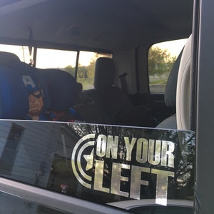 Captain America on Your Left Vinyl Sticker - Etsy