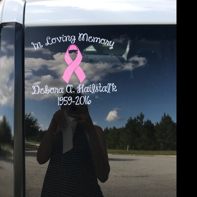Breast Cancer in Loving Memory Car Window Decal Car Decals Breast ...