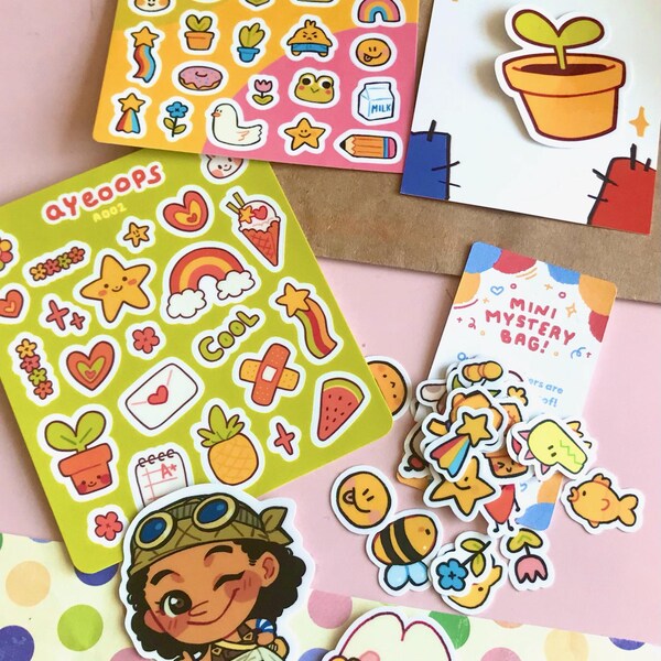 Mystery Grab Bag of 25 Small Diecut Stickers | Water Bottle Laptop ...