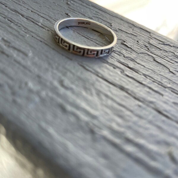 Greek Design Sterling Silver Band - Etsy