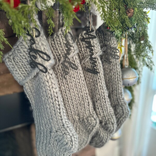 Stocking Name Stocking Names Metal Stocking Name Tag Christmas Decor ...