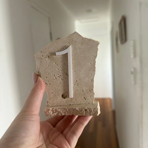 Classic Travertine Stone Table Numbers - Etsy