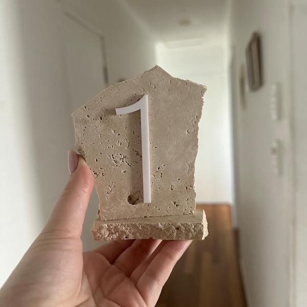 Classic Travertine Stone Table Numbers - Numerical - Etsy