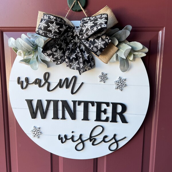 Winter Wreath| Front Door Hanger |let It Snow|personalized |door Wreath ...