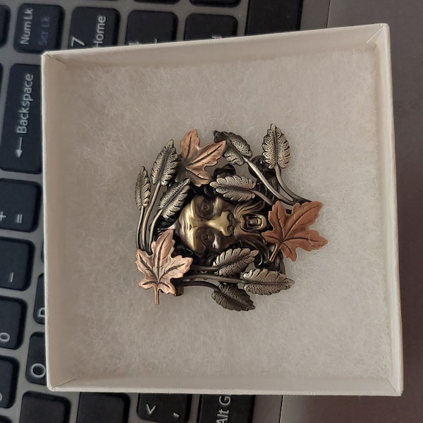 Green Man Brooch- Green Man Pin- Green Man Jewelry- Mythical Green Man ...