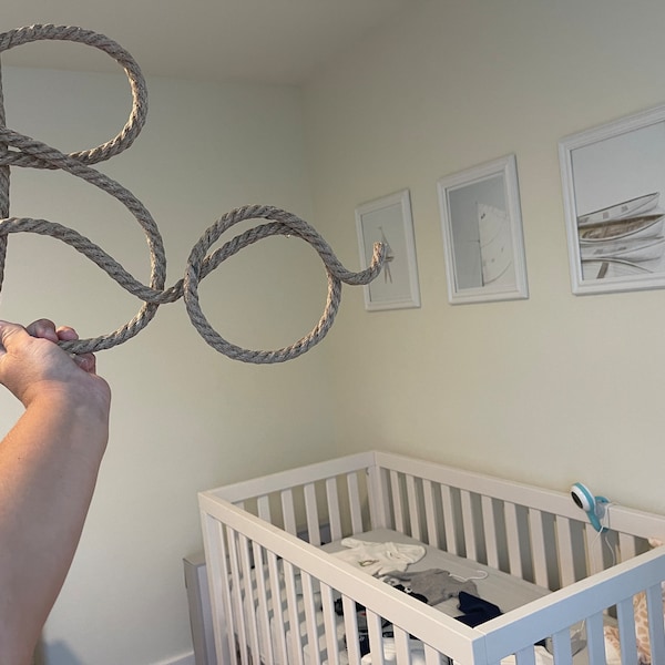 Large Wall Name Sign for Nursery, Rope Name Personalized Wall Decor ...