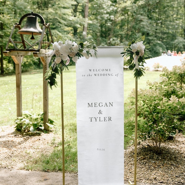 Long Linen Welcome Sign, Wedding Welcome Sign, Wedding Signs, Wedding ...
