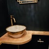 Elegant Turquoise Blue Hand-painted Ceramic Basin With 14K Gold Touches ...