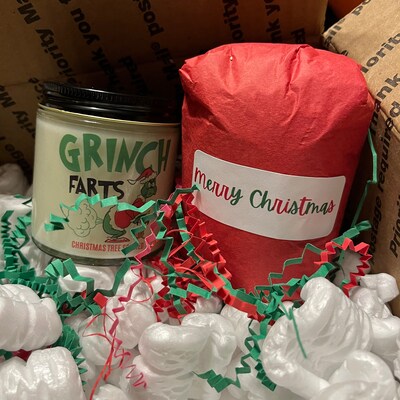 THE GRINCH CANDLE, Grinch Farts, Scented Soy Candles, Stocking Stuffer ...