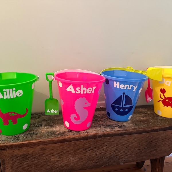 Bucket Pail and Shovel Personalized Summer Beach Kids Toy, Summer Beach ...
