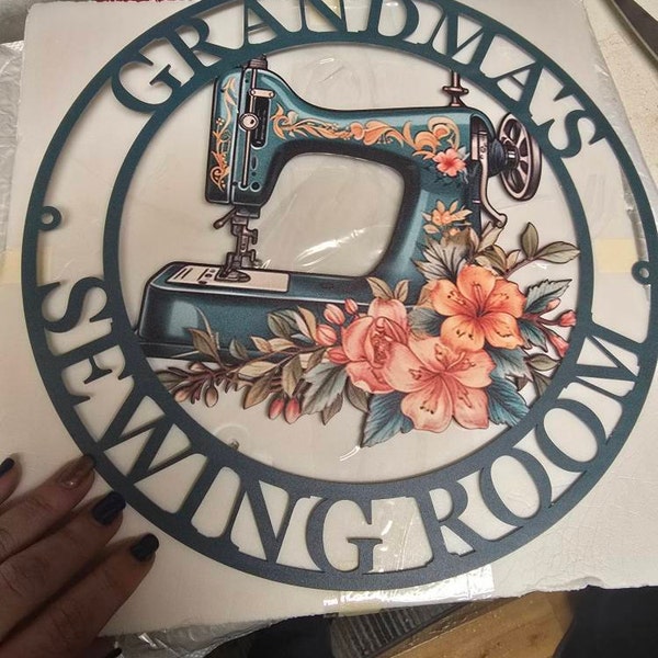 Custom Quilting Sign, Sewing Room Sign, Sewing Machine With Flower Sign ...