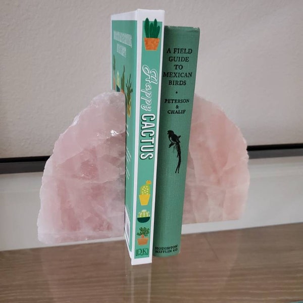 Flawless Natural Crystal Rose Quartz Bookends Heavy Pink Book Ends ...